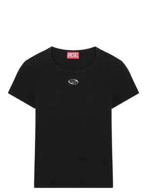 DIESEL® T-shirt With Metallic Oval D - Black