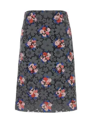 Fendi Printed Lace Skirt - Multicolor