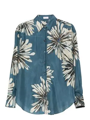 Brunello Cucinelli Printed Silk Shirt - Multicolor