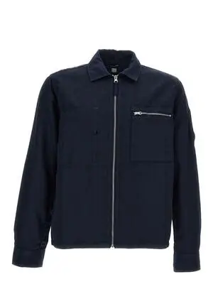 C.P. COMPANY Overshirt With Zip In Organic Gabardine - Multicolor