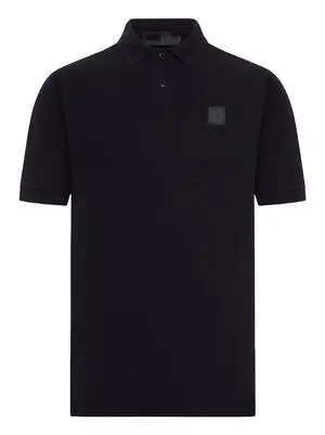 Stone Island Cotton Polo Shirt With Logo Patch - Black