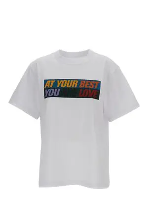 Sacai Short-sleeve T-shirt With A Print - Multicolor