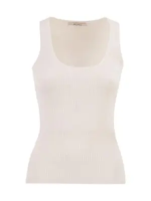 Max Mara Ribbed Sleeveless Top - White