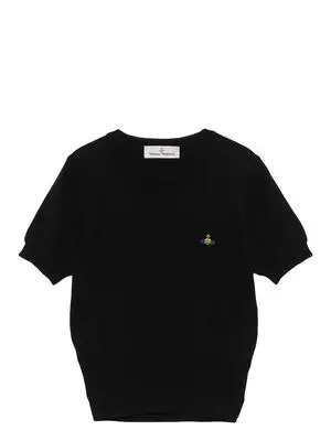 VIVIENNE WESTWOOD VIVIENNE WESTWOOD Knit T-Shirt With Orb Logo Embroidery Multicolor