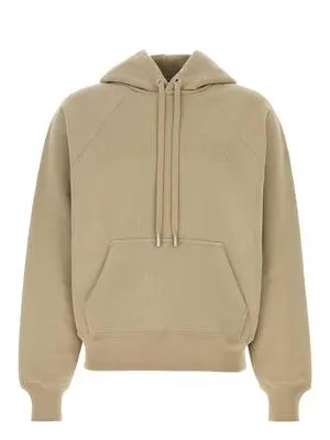 Ami Beige Cotton Hoodie - Brown