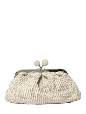 Max Mara Woven Clutch With Clasp Closure - Gray