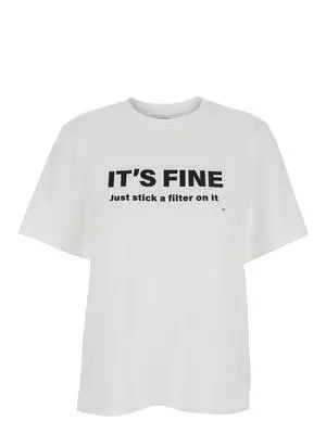 Victoria Beckham Victoria Beckham Cotton Crew Neck T-Shirt With Slogan Print Multicolor