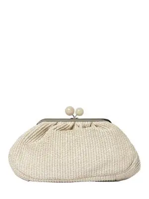 Max Mara Woven Clutch With Clasp Closure - Gray
