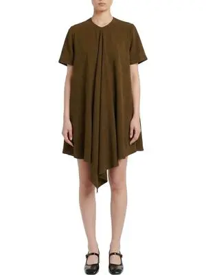 Loewe Asymmetrical Drape Dress - Brown