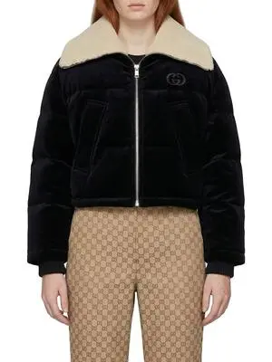 Gucci Lambskin Croc-effect Jacket - Black