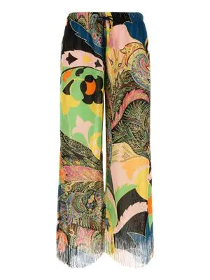 ETRO ETRO Embroidered Viscose Wide-Leg Pant