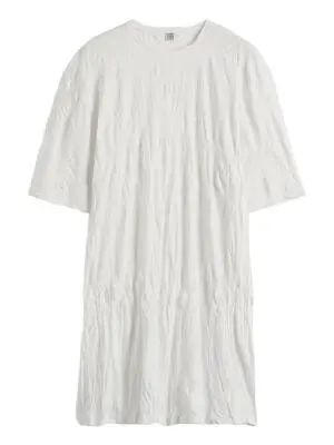 TOTEME Relaxed Fit Short Cotton Blend Dress - Multicolor