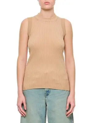 Sportmax Tione Ribbed Cotton Tank Top - Multicolor