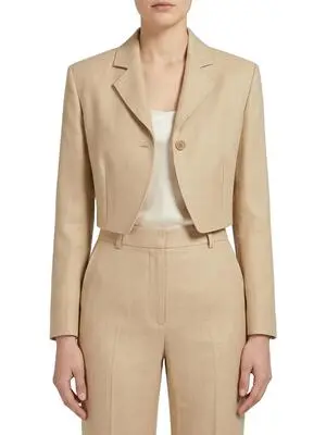 Max Mara Cropped Jacket - Brown