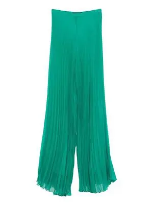 Max Mara Pleated Wide Leg Trousers - Green