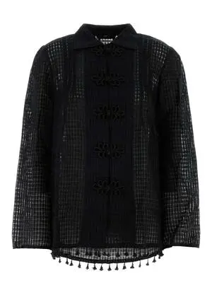BODE Cotton Blend Surrey Shirt - Black