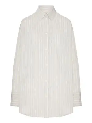 TOTEME Oversized Striped Silk Shirt - Multicolor