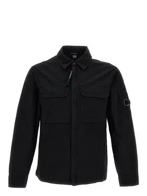 C.P. COMPANY Oversized Organic Gabardine Zip-up Shirt - Multicolor