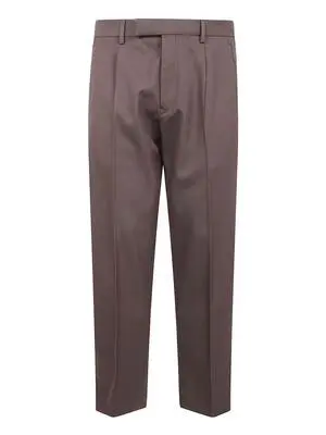 Zegna Tailored Cotton Wool Trousers - Brown