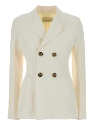 Ami Double-breasted Jersey Blazer - White