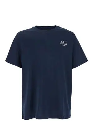 A.p.c. A.P.C. Crew Neck T-Shirt With Embroidered Logo Multicolor