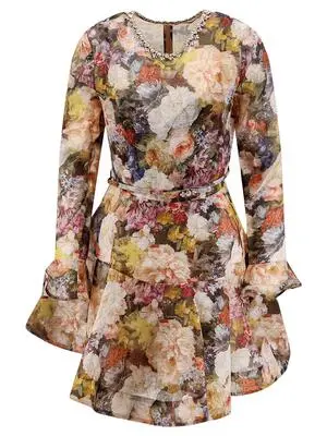 Zimmermann Alchemy Linen And Silk Floral Print Dress - Multicolor