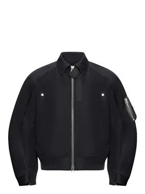 Sacai Hybrid Cotton Chino X Nylon Twill Blouson Jacket - Black