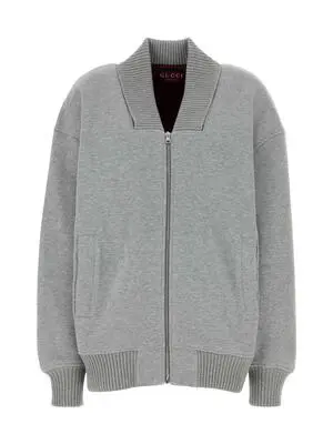 Gucci Cotton Blend Bomber Jacket - Gray