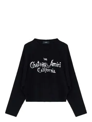 Amiri Chateau California Embroidered Cotton Blend Sweater - Black
