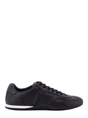 Gucci Shift Leather Lace-up Sneakers - Black