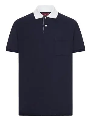 Gucci Stretch Cotton Piquet Polo - Blue