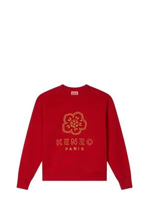 Kenzo KENZO Embroidered Boke Flower Cotton Sweatshirt Red