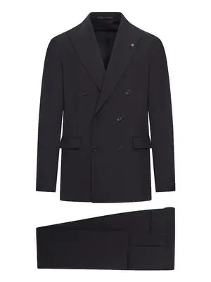 Tagliatore Tailored Wool And Mohair Suit - Black