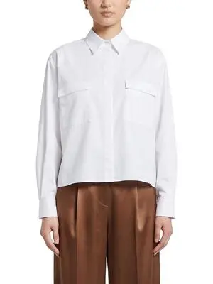Max Mara Shirt With Classic Collar And Button-up Front - White