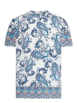 Etro Rome Cotton T-shirt With Placed Print - Multicolor
