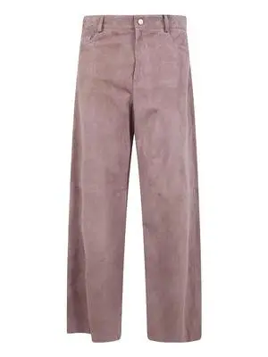 Max Mara Straight Leg Leather Trousers - Brown