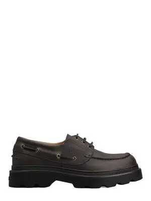 TOD'S Calfskin Lace-up Shoes - Brown