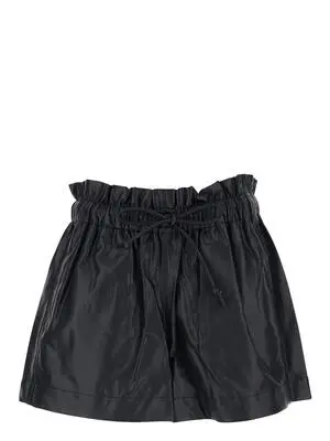 Isabel Marant Étoile ISABEL MARANT ETOILE Black Eco-Leather Shorts With Drawstring Waist Multicolor