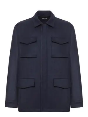 Kiton Multi-pocket Cashmere Field Jacket - Blue