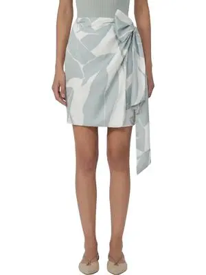 Max Mara Printed Wrap Skirt - White