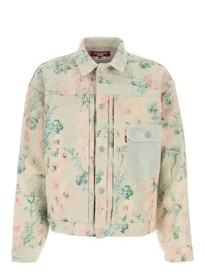 Junya Watanabe Embroidered Floral Canvas Jacket Multicolor