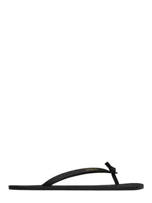 Saint Laurent Leather Flip-flops - Black