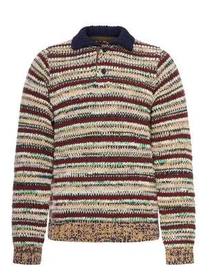 Sacai Cotton Knitted Pullover With Contrasting Collar - Multicolor