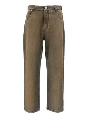 Fendi Cotton Trousers With Washed Effect - Multicolor