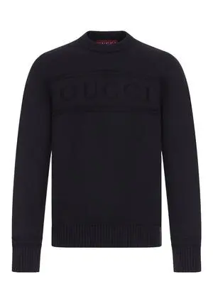 Gucci Cotton Knitted Sweater With Intarsia - Black