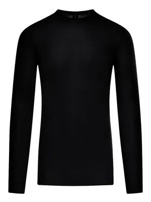 Rick Owens Wool Ribbed Crewneck Sweater - Black