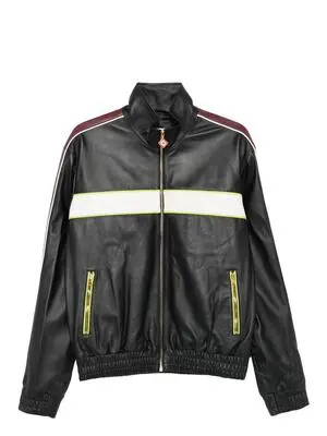 Casablanca Leather Jacket With Stripe Detailing - Black