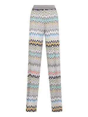 Missoni Missoni Multicolor Zigzag Knit Viscose Pants Multicolor