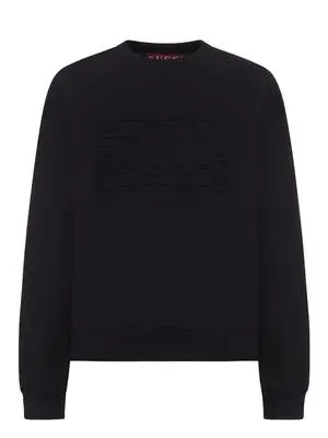 Gucci Brushed Cotton Jersey Sweatshirt With Embossed Gg Logo - Black