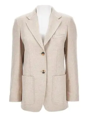 Max Mara Single-breasted Wool Blend Jacket - Multicolor